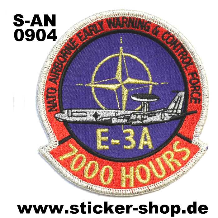 NATO Awacs E-3A 7000 hours Flugstunden Aufnäher patch | Sticker Shop ...