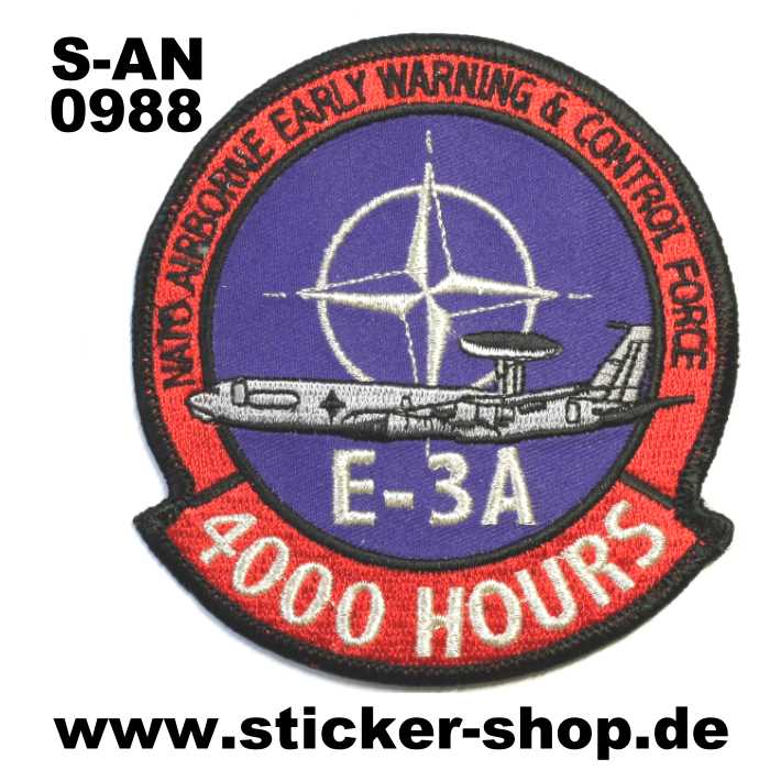 NATO AWACS E3A AEW&C 4000 Flugstunden Aufnäher patch | Sticker Shop ...