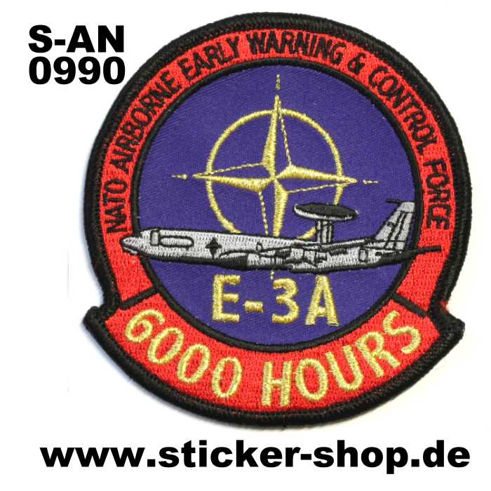NATO Awacs E3A AEW&C 6000 Flugstunden Aufnäher patch | Sticker Shop ...