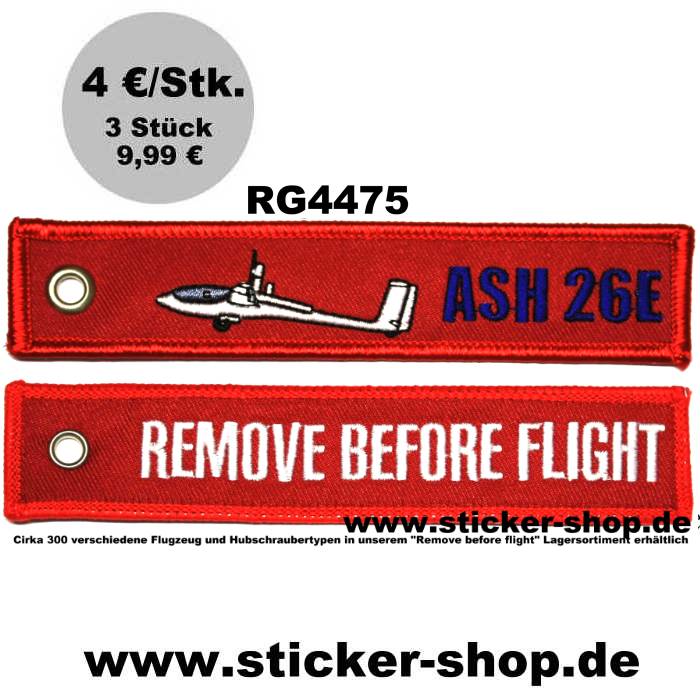 RBF, ASH26E, Remove before flight, ASH-26, Schlüsselanhänger | Sticker ...