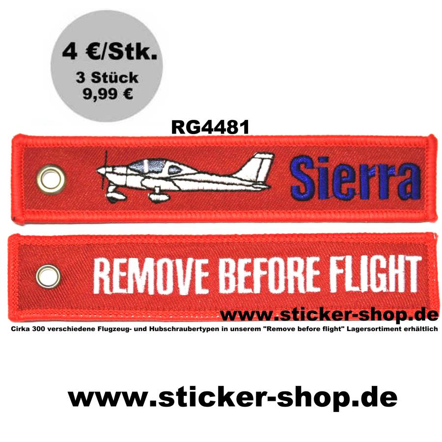 RBF, Tecnam , Sierra, Remove before flight, Schlüsselanhänger | Sticker ...