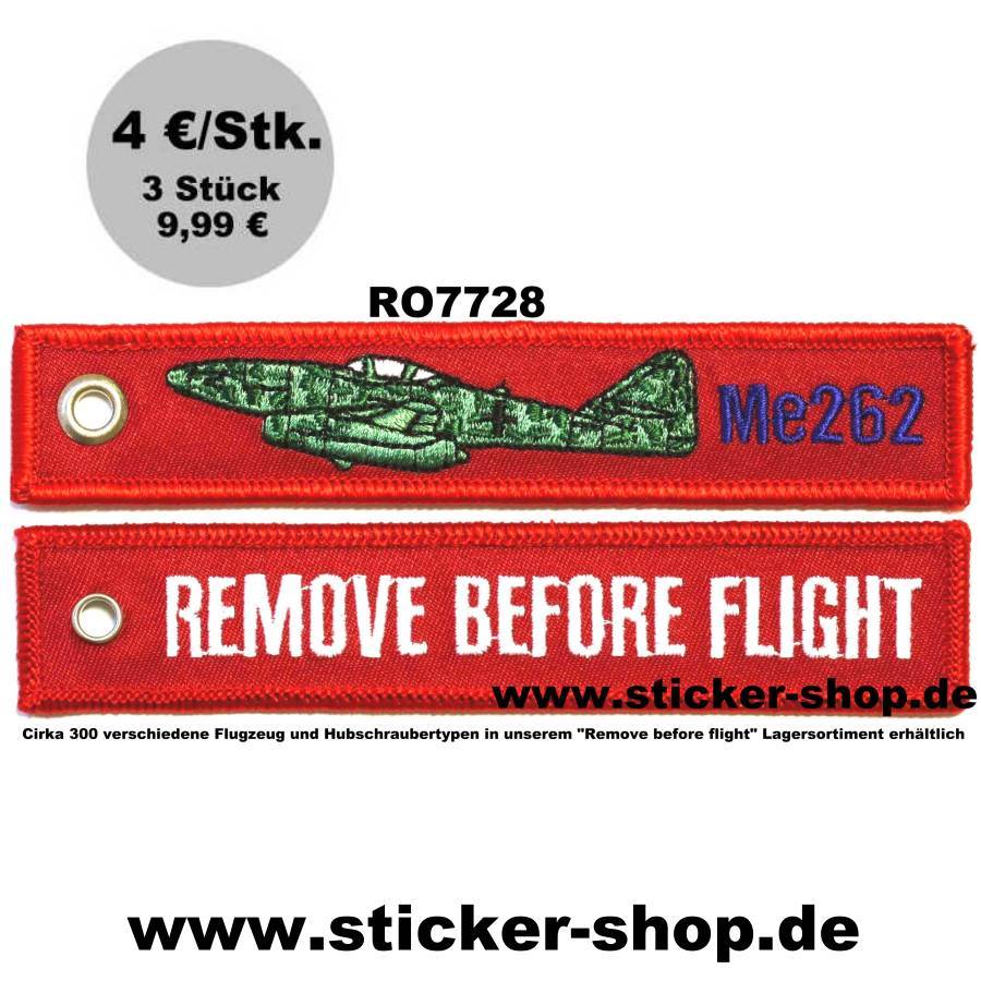 Me 262, RBF, Messerschmidt, Me262, Me-262 Remove before flight ...