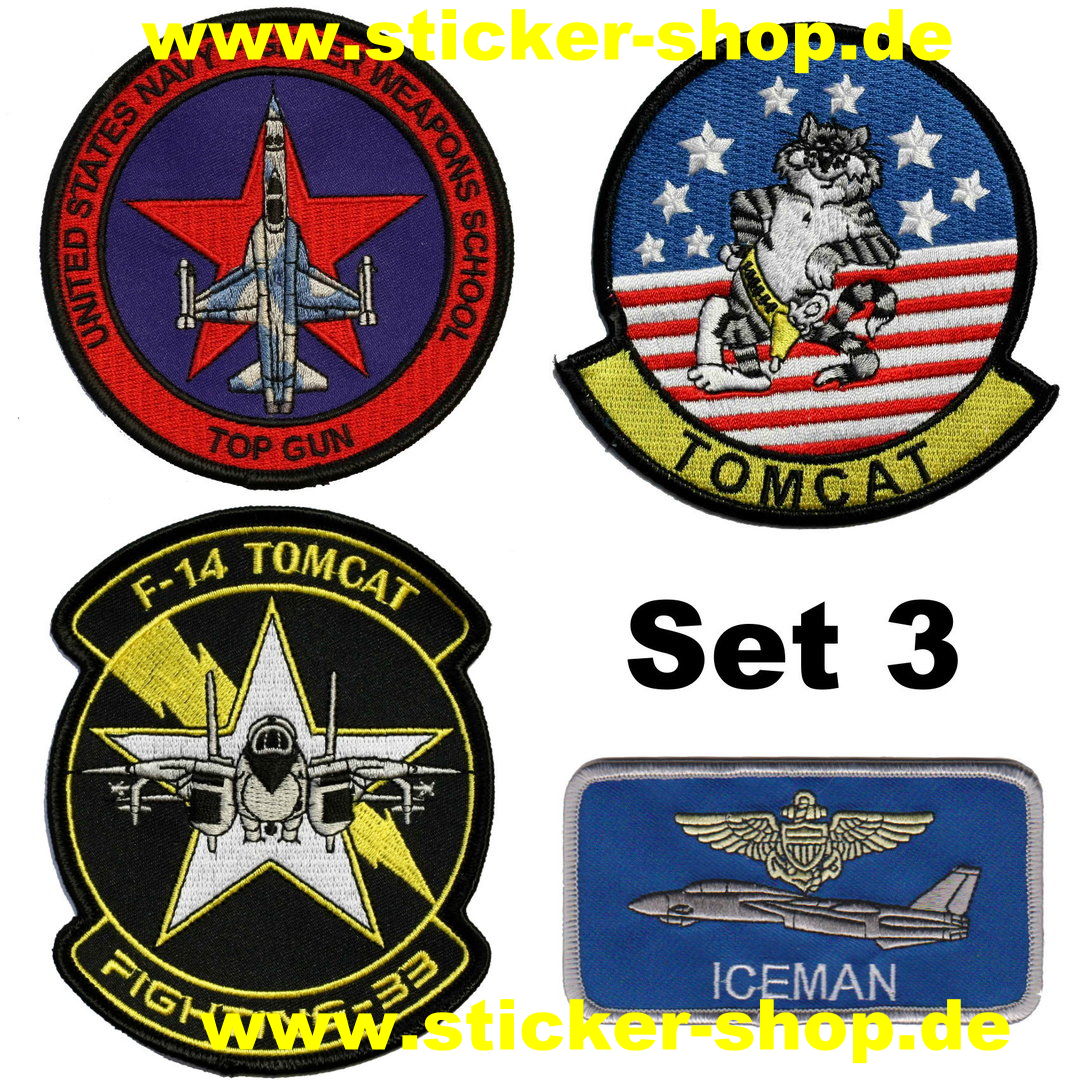 TOP GUN, US Navy, F-14 Tomcat, Iceman, Aufnäher. patch -Set 3 | Sticker ...