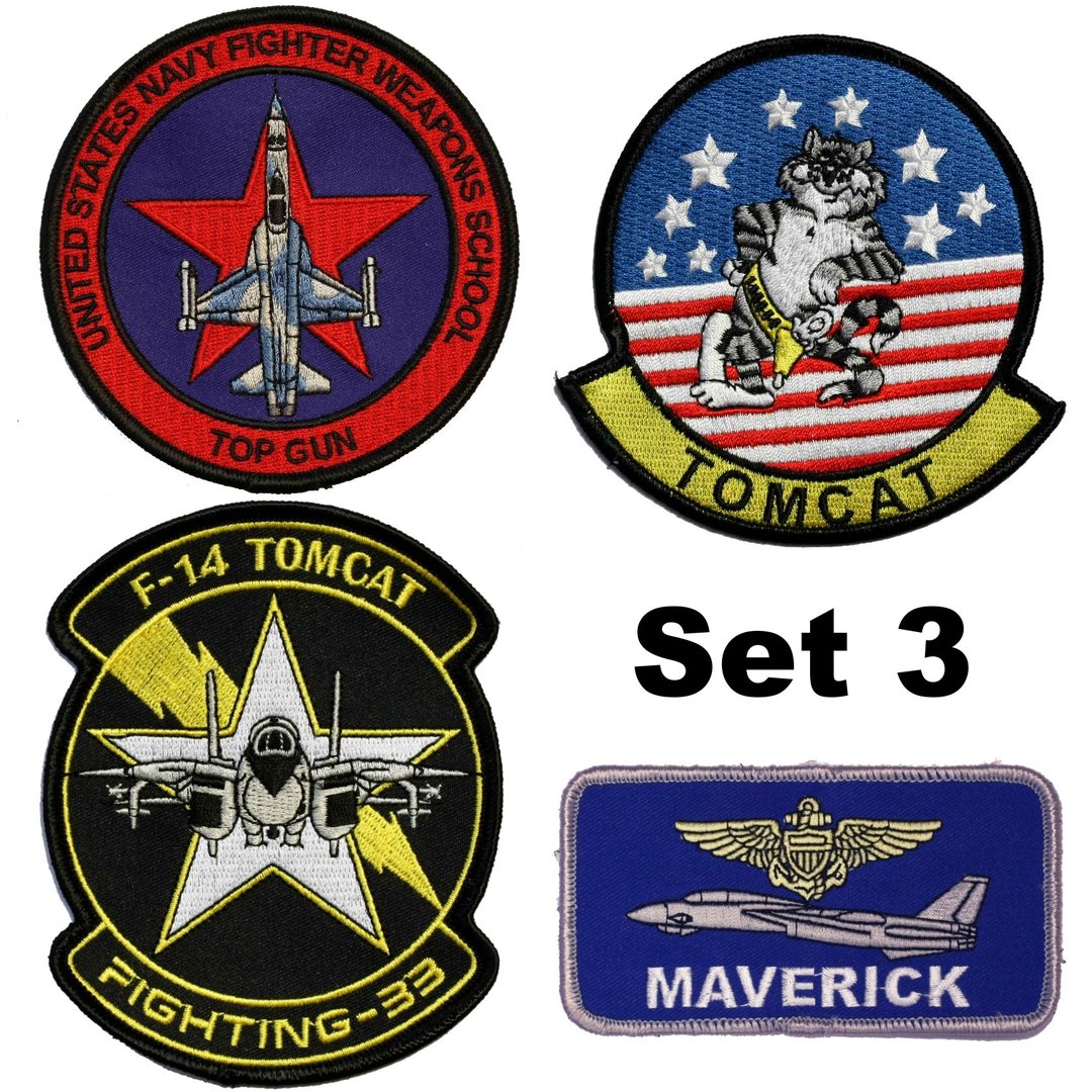 TOP GUN - Aufnäher-Set 3 - MAVERICK | Sticker Shop Strerath