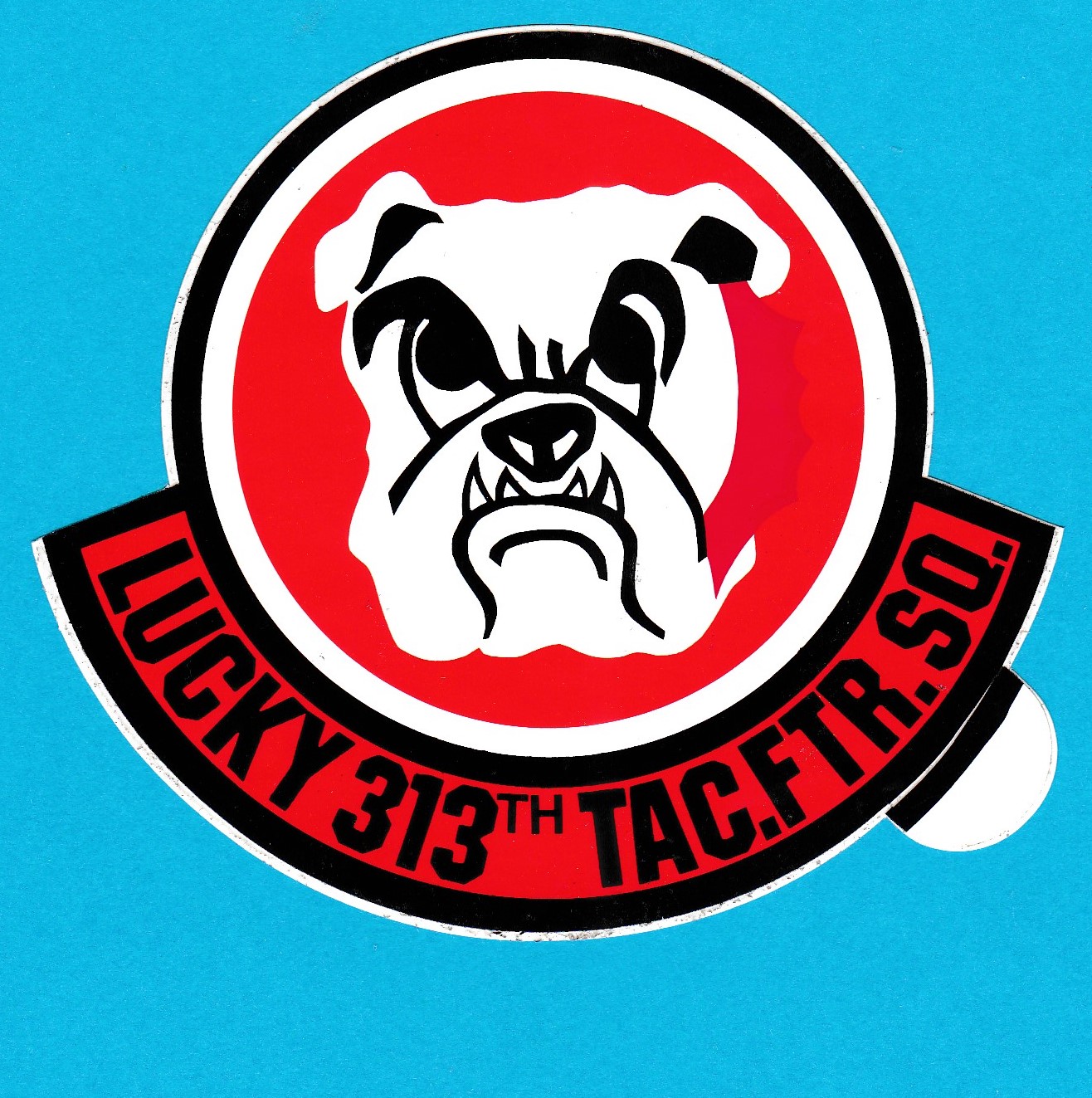 Lucky 313. TFS 313. Tactical Fighter Squadron , US Air Force, Aufkleber ...