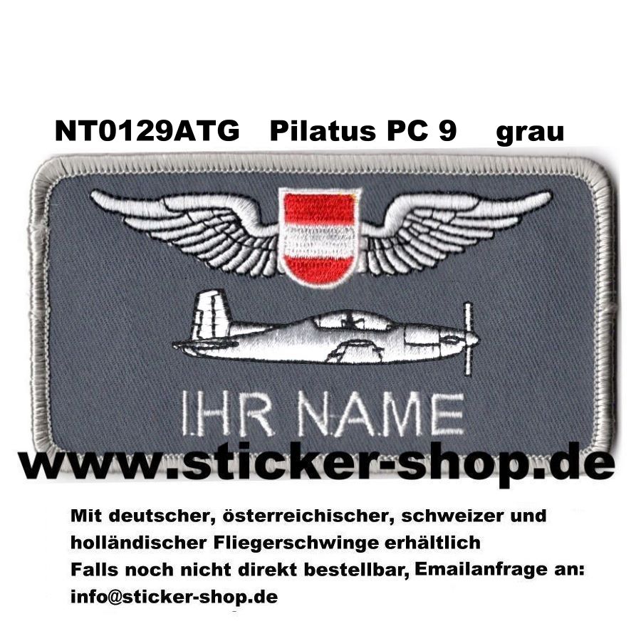 Pilatus PC9, Piloten, Namensschild, nametag, Aufnäher, patch ...
