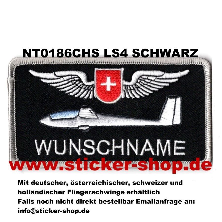 Piloten, Namensschild, nametag, LS4, Aufnäher, patch, Schweiz | Sticker ...