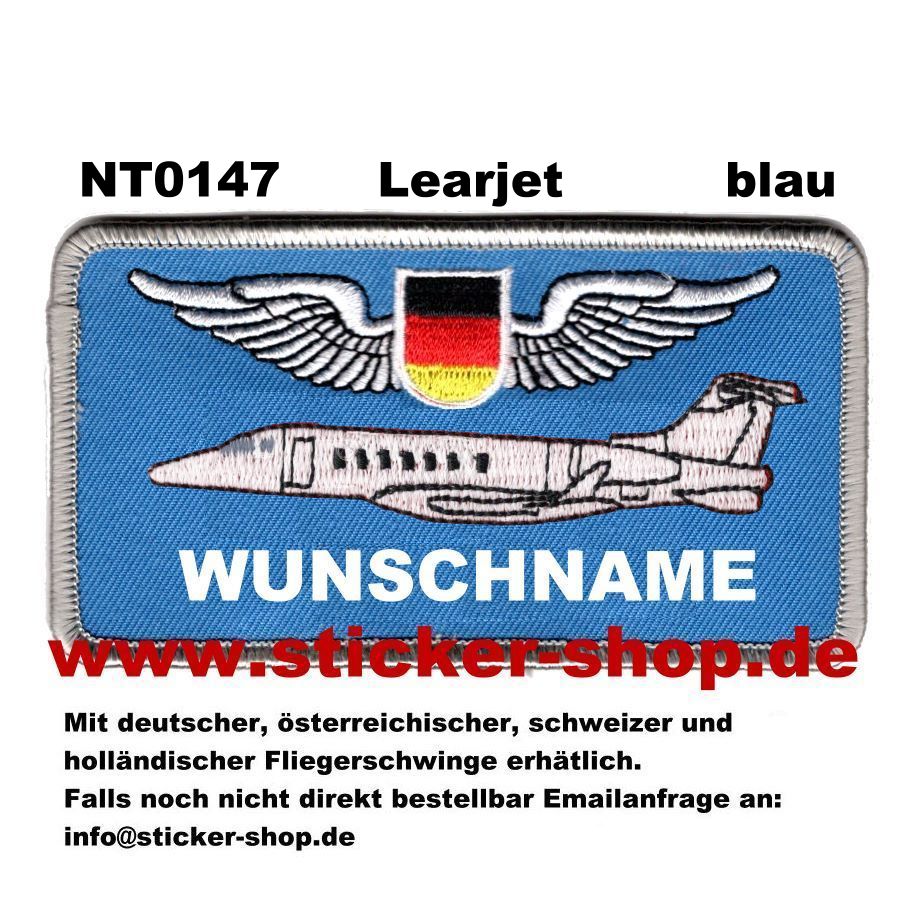 nametag, Piloten, Namensschild, Learjet, Aufnäher, patch, DE | Sticker ...
