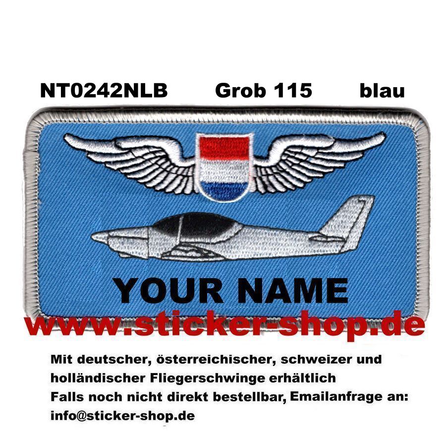 Grob 115, pilot wing, nametag, Namensschild, Aufnäher, patch | Sticker ...