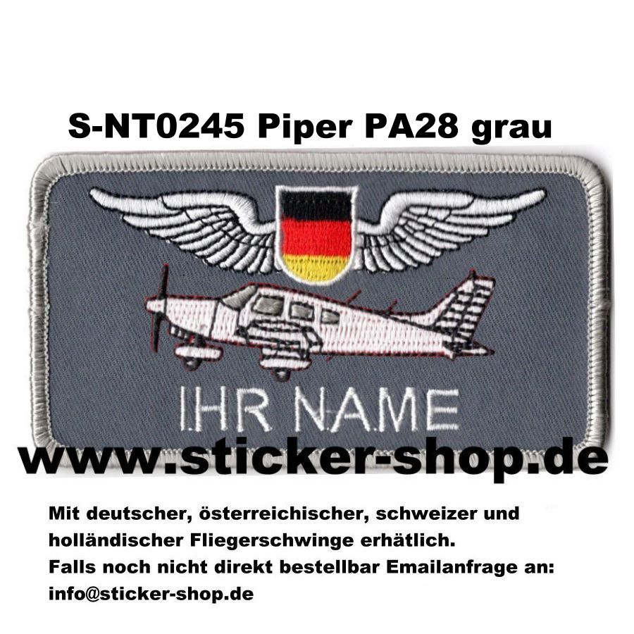Nametag, Piloten, Namensschild, Piper, PA28, Aufnäher, patch ...