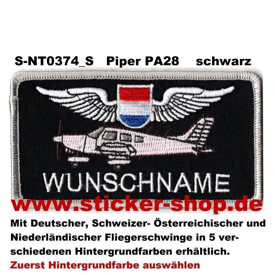 Piper, PA 28, nametag, Piloten, Namensschild, Netherlands, Aufnäher ...