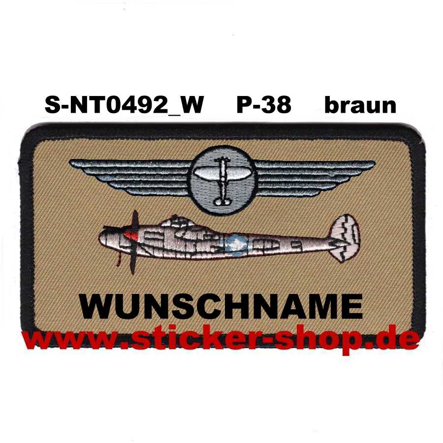 warbird, Pilotenschwinge, nametag, Namensschild, P-38 Lightning ...