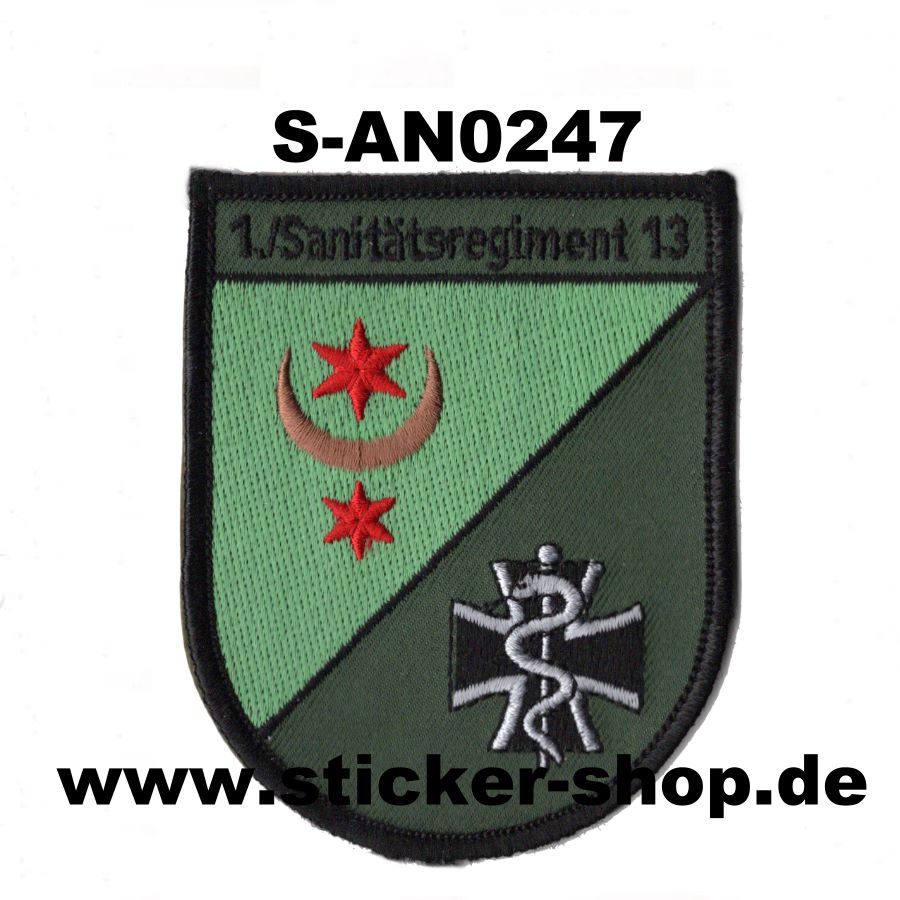 1. Kompanie, Sanitätsregiment 13, Bundeswehr, Aufnäher, patch | Sticker ...