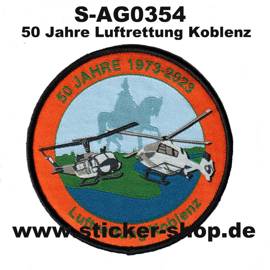 50 Jahre Luftrettung Koblenz, SAR, Aufnäher, patch, gewebt | Sticker Shop Strerath