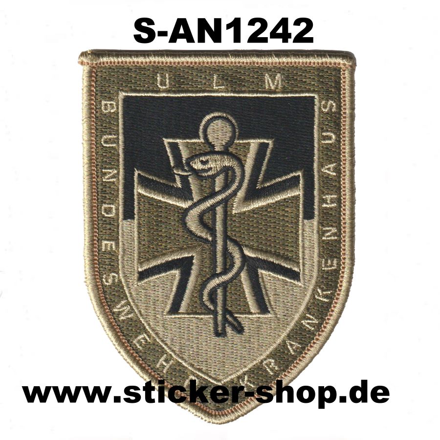 BWK Ulm, Bundeswehr Krankenhaus Ulm, tarngrün, Aufnäher, patch ...