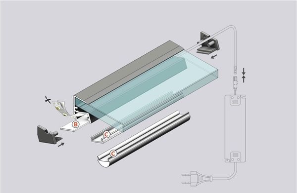 LED Alu-Glaskantenprofile