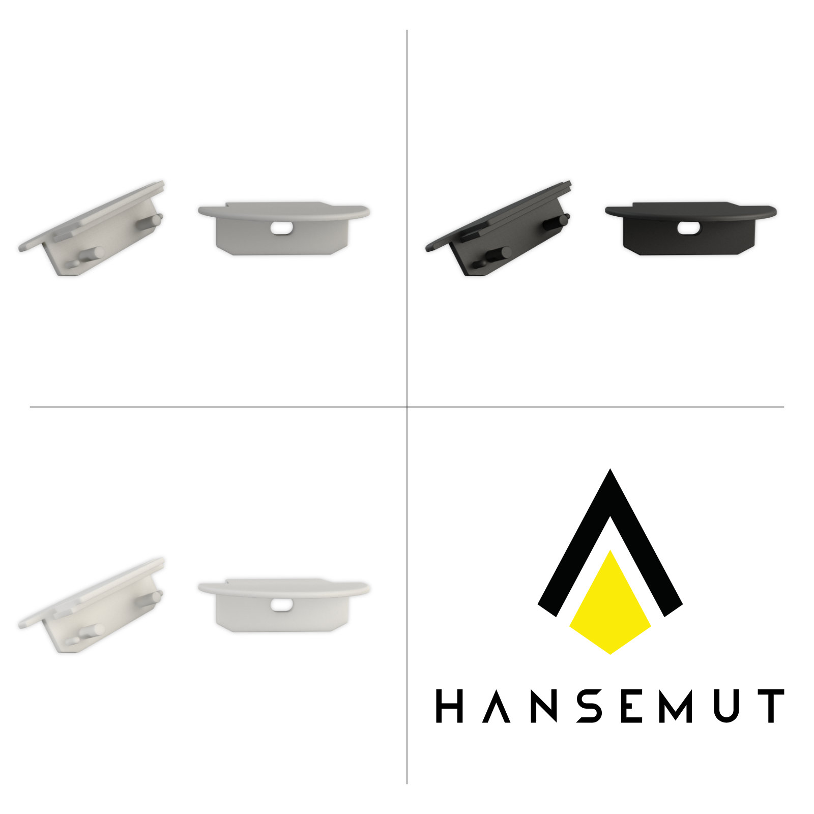 Endkappen-Paket für LED Aluminium Profile MAAS | alu-profile-led.de ...