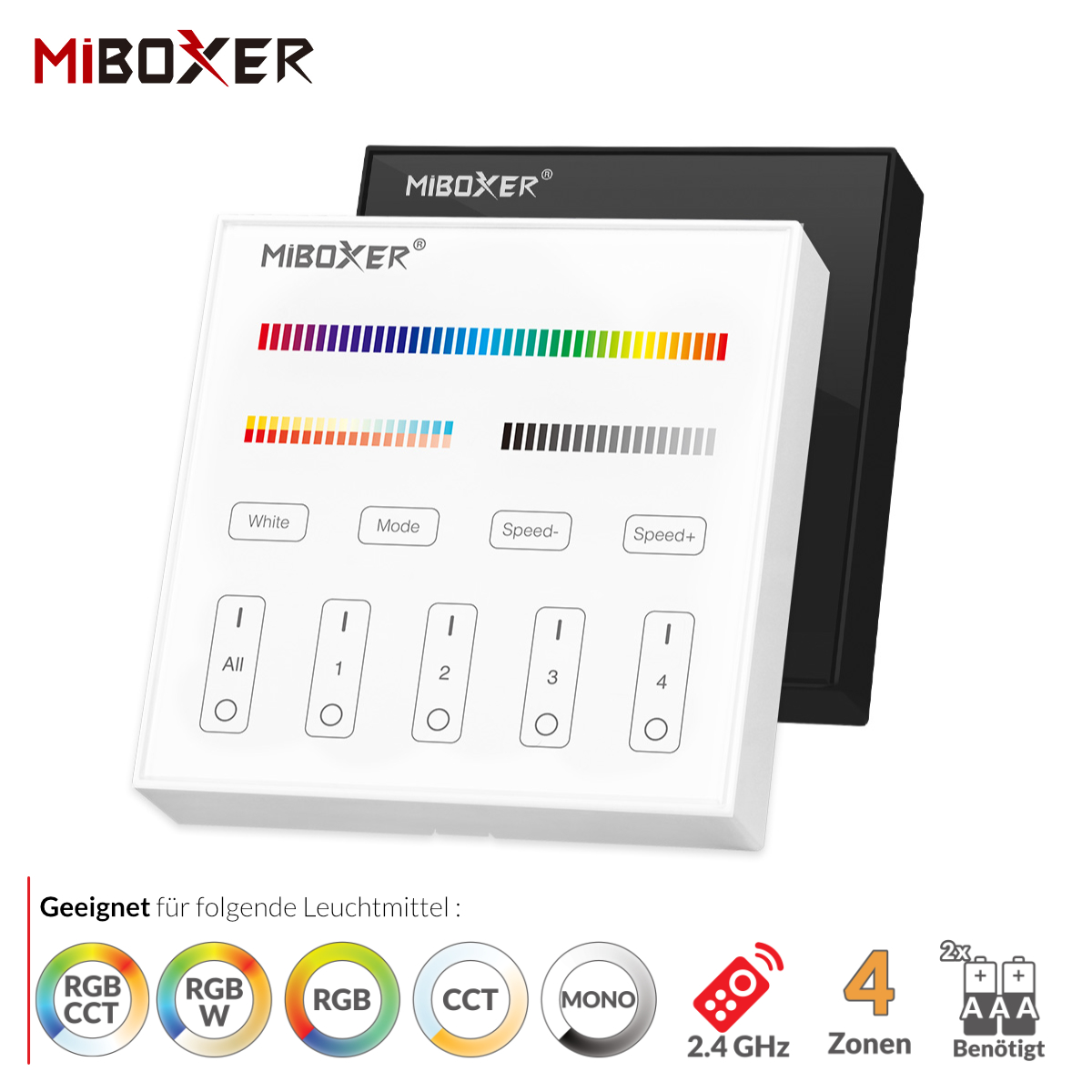 4-Zonen Kontroll Panel | RGB+CCT | Miboxer | B4 | alu-profile-led.de ...