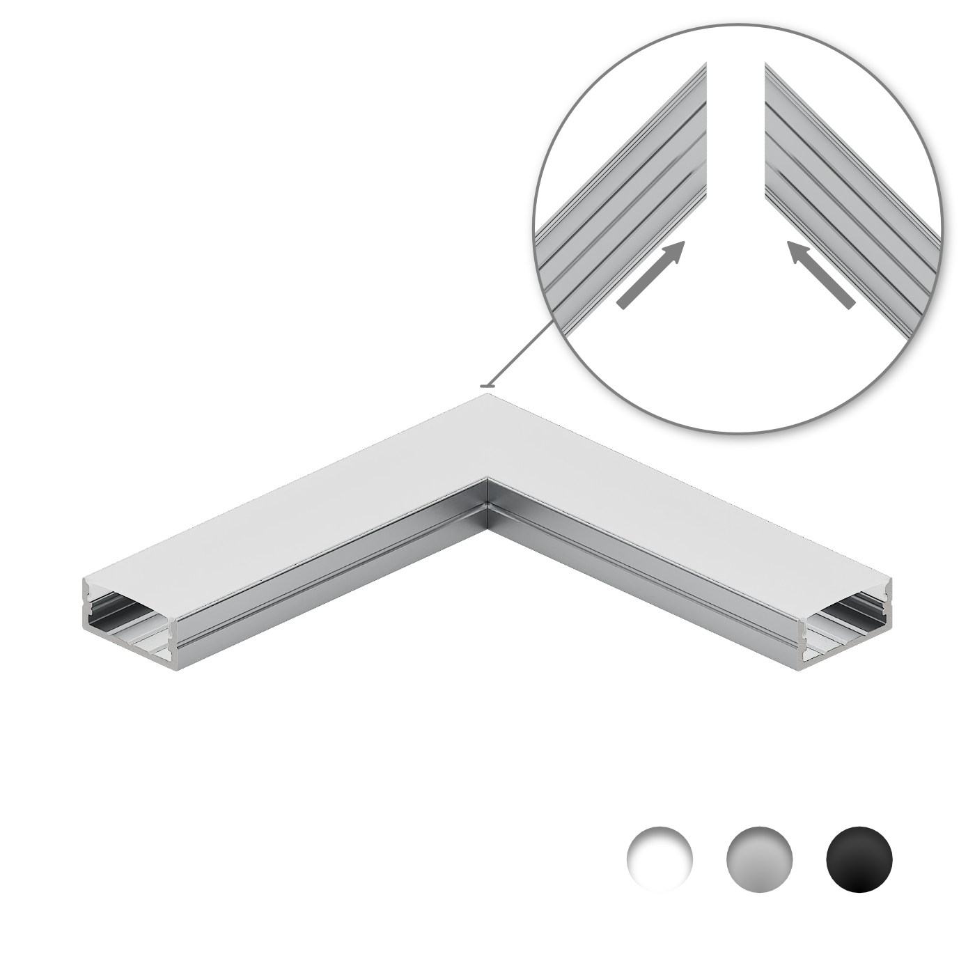 Eckverbinder für das LED Aluprofil LOIRE | alu-profile-led.de Aluminium ...