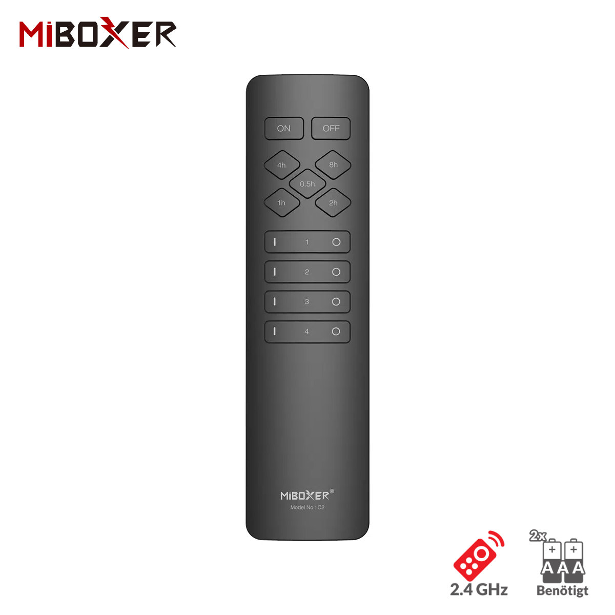 Fernbedienung | Smarte Steckdosen | 2,4 GHz | Miboxer | C2 | alu ...