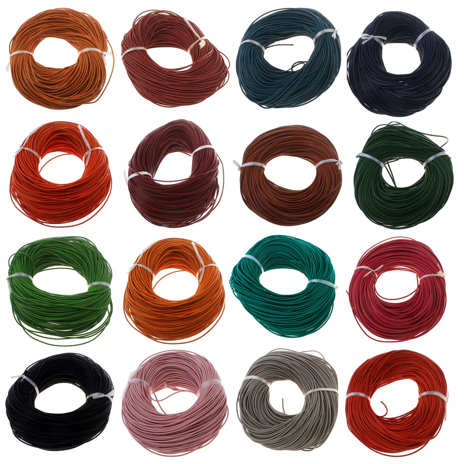 5m Lederband rund, ø 1mm / 2mm - Lederkordel Lederschnur Rindsleder ...