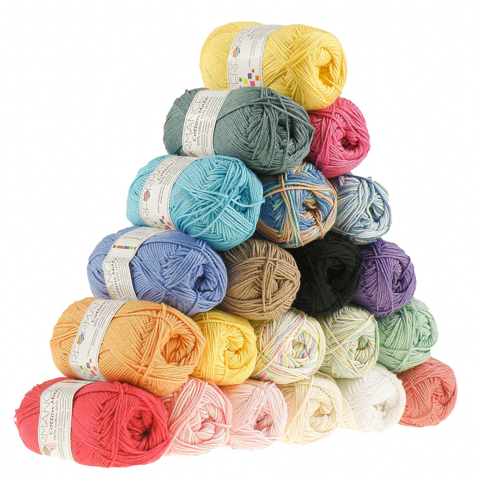 50g Strickgarn Cotton Mate Baumwolle Häkelgarn Wolle Farbauswahl ...