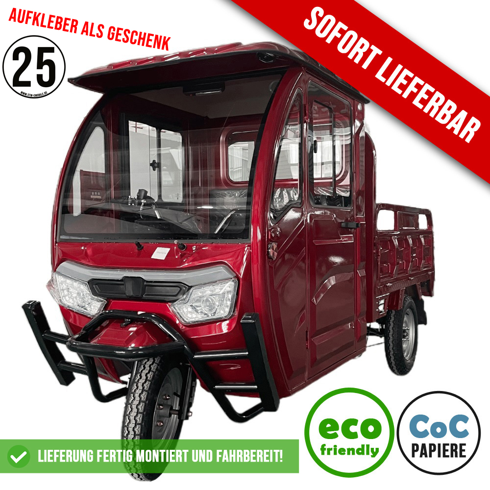 Cargo Volt Pro Elektro Lastenrad Lasten-Dreirad mit Kabine ...