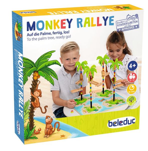 Brettspiel, Monkey Rallye, 2-4 Spieler, ab 4 Jahre, Spieldauer ca. 15 Minuten | kitaeinkauf.de
