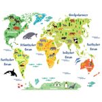 Wandtattoo - Tierische Weltkarte, verschiedene Größen | Happy Kidz