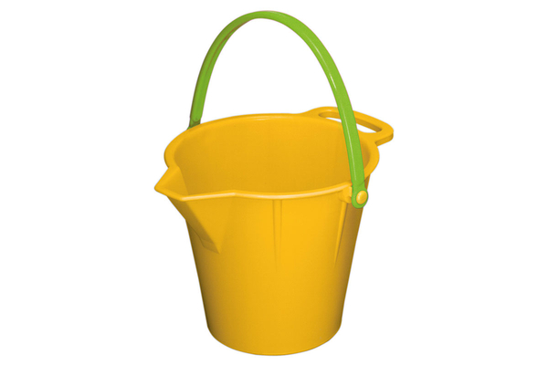 Eimer mit Tülle gelb, 16,5 cm hoch | kitaspezial