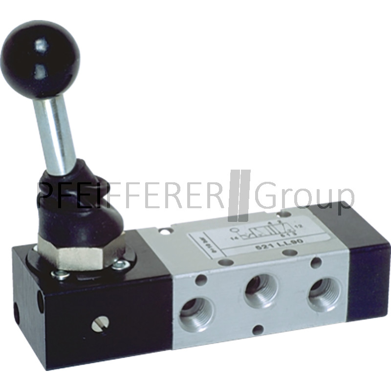 Pneumatik Handventil Nennweite 7,5 5/2 - Wege VAZ-HHF520-1/4 5/2 ...