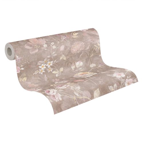 Vliestapete Floral Romantisch Braun Weiß 38636-3