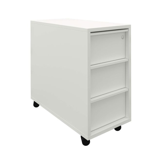Rollcontainer NOVA extra schmal 600 mm tief Weiß 3 Schubladen mit ...