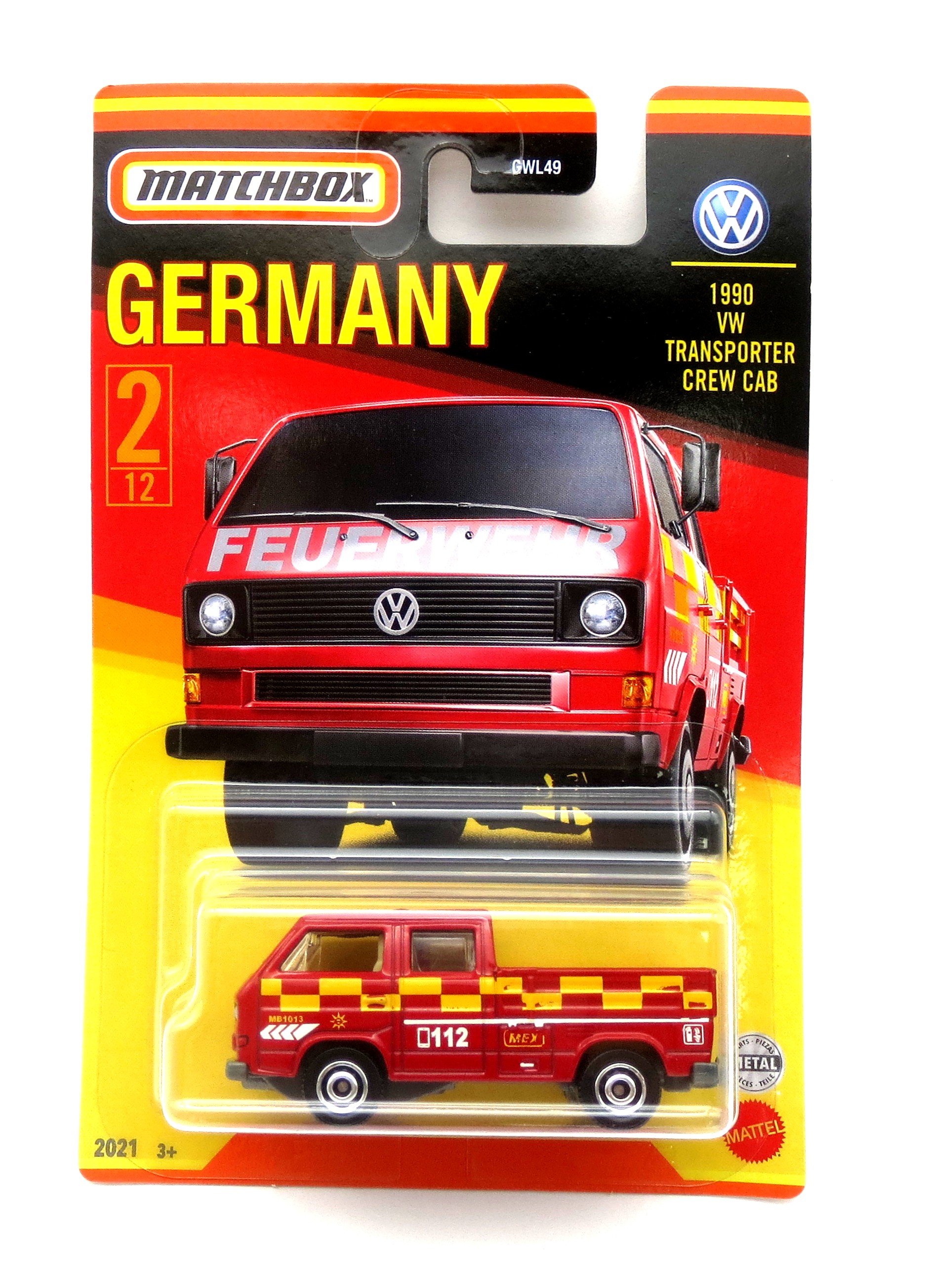 Matchbox 1990 VW Transporter Crew Cab Germany 1:64 | Modelle Alles Gute
