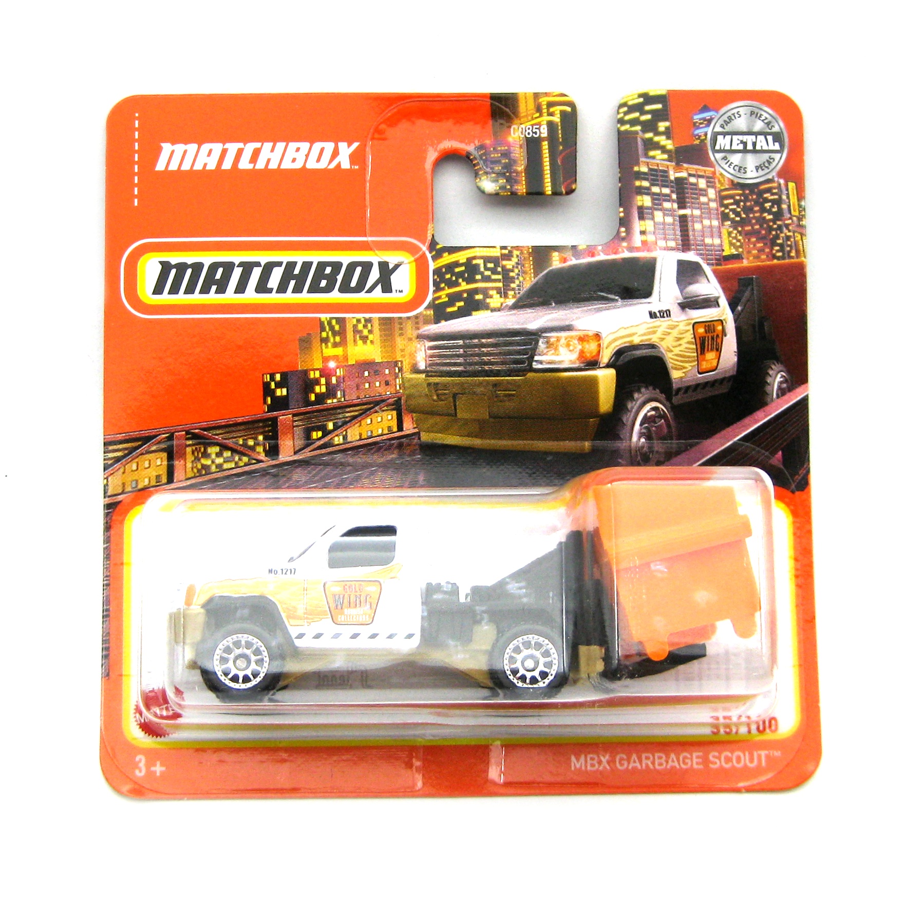 Matchbox MBX Garbage Scout weiß schwarz orange 1:64 | Modelle Alles Gute