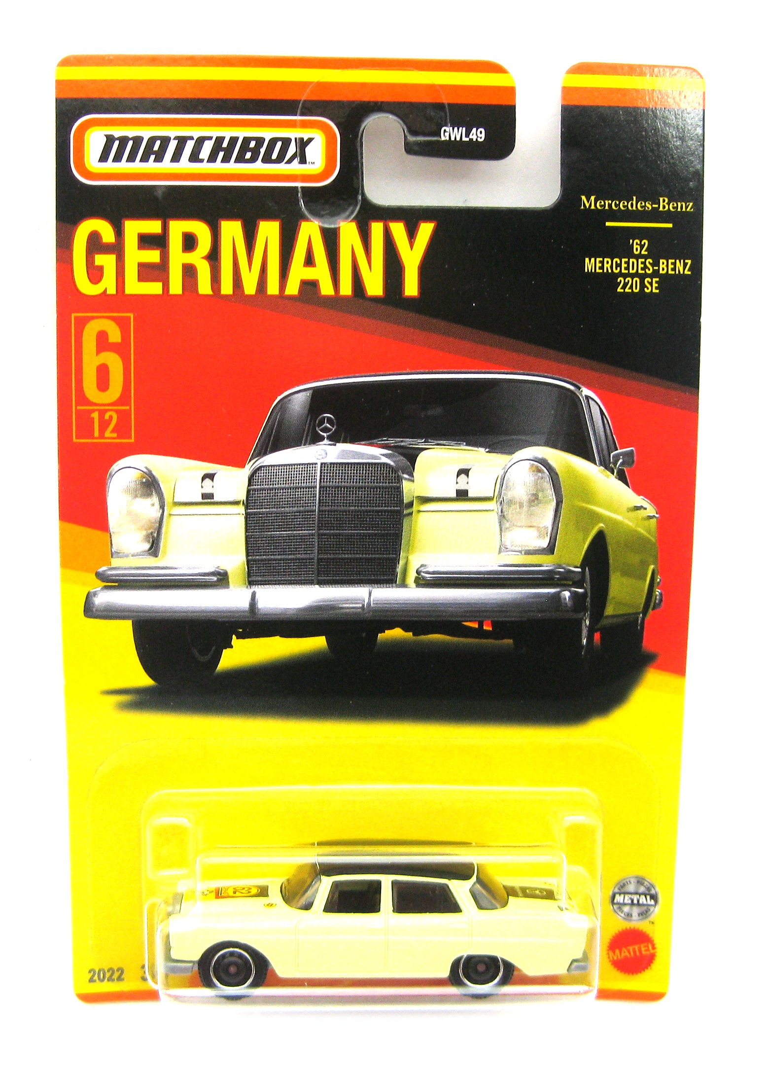 Matchbox Mercedes 220 SE Germany 1962 gelb 1:64 | Modelle Alles Gute