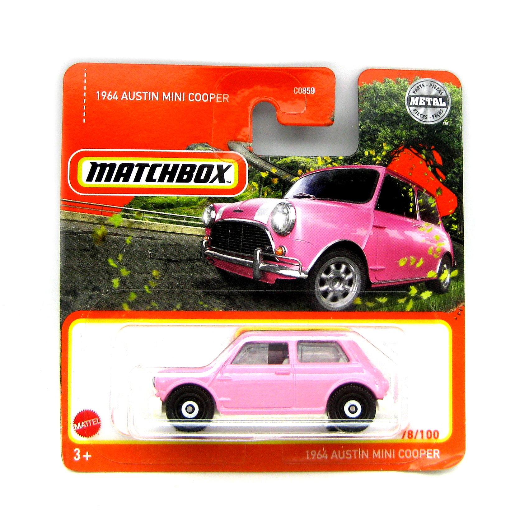 Matchbox Austin Mini Cooper 78/100 1964 rosa 1:64 | Modelle Alles Gute
