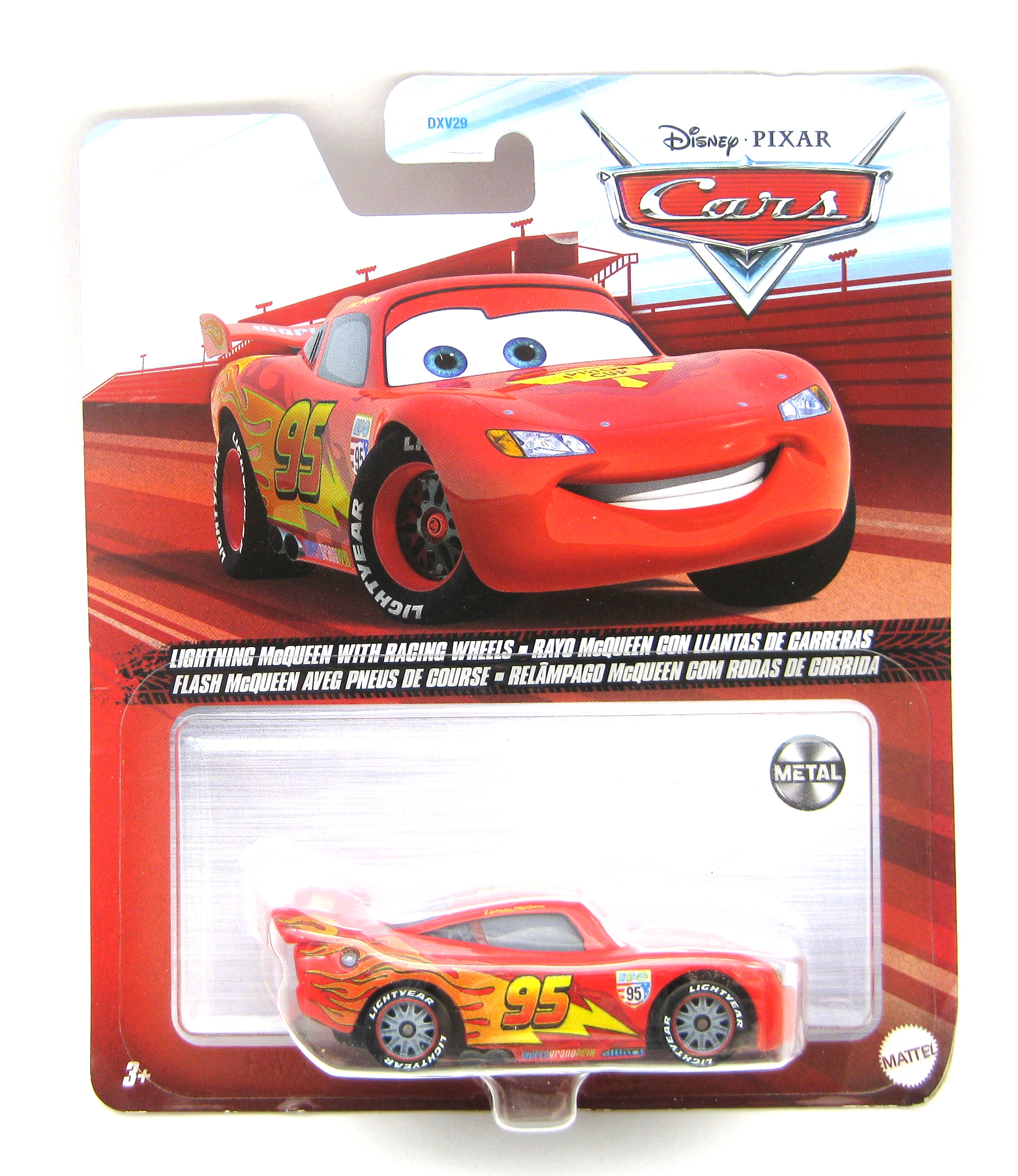 Mattel Disney Cars Lightning McQueen With Racing Wheels rot 1:55 ...