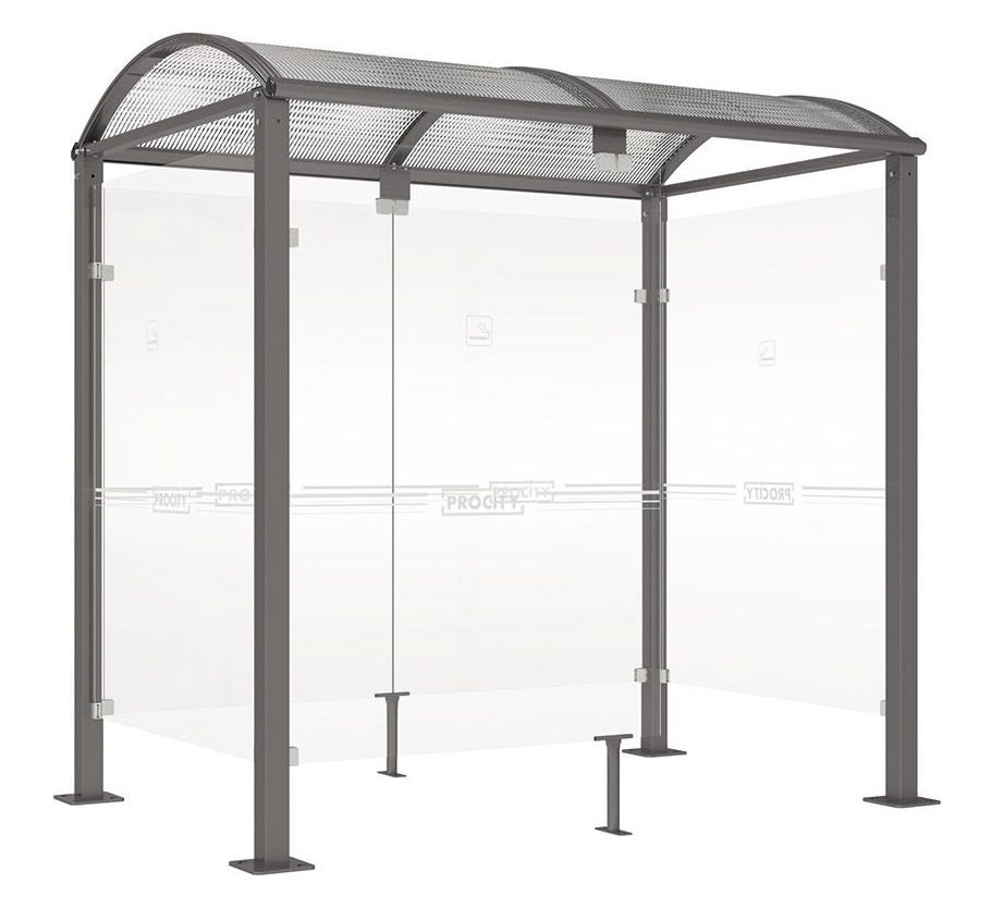 Raucherunterstand MALAGA mit Rundbogendach, Tiefe 1560 mm, LED ...