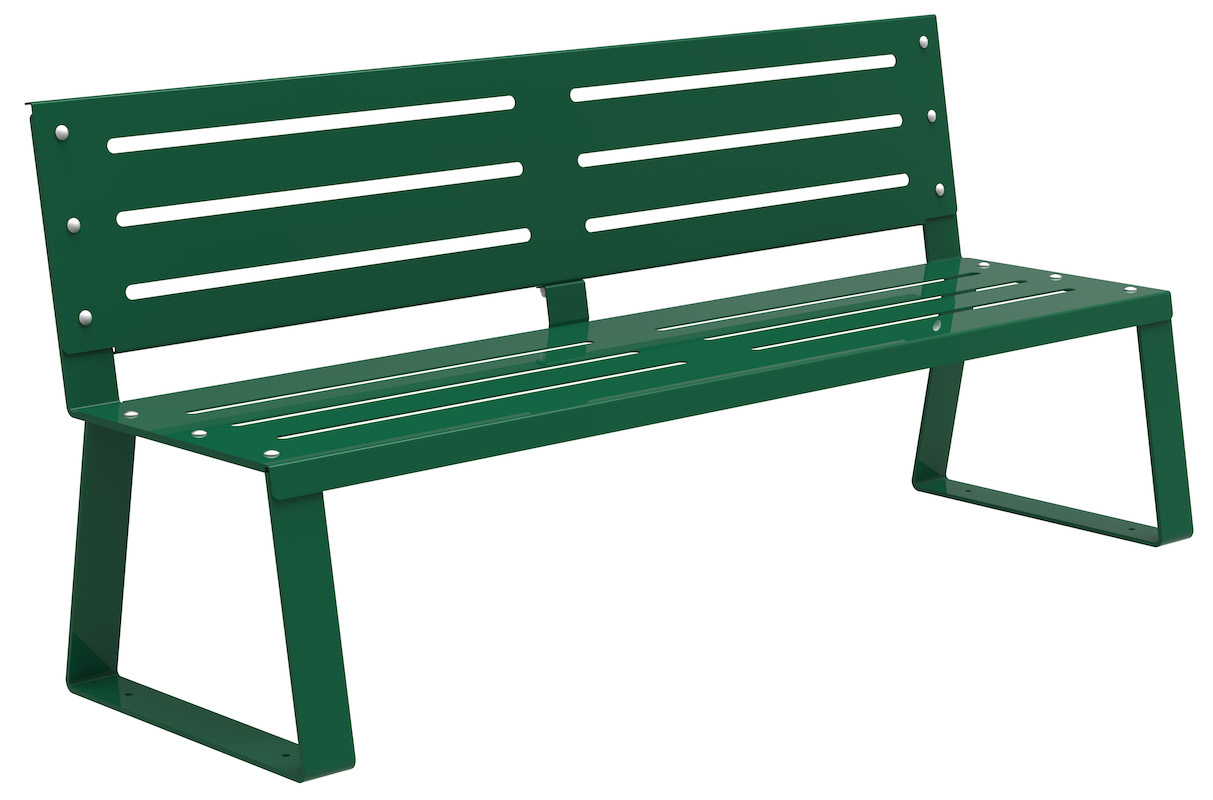 Sitzbank MELODY aus Metall mit Rückenlehne | KELPIO