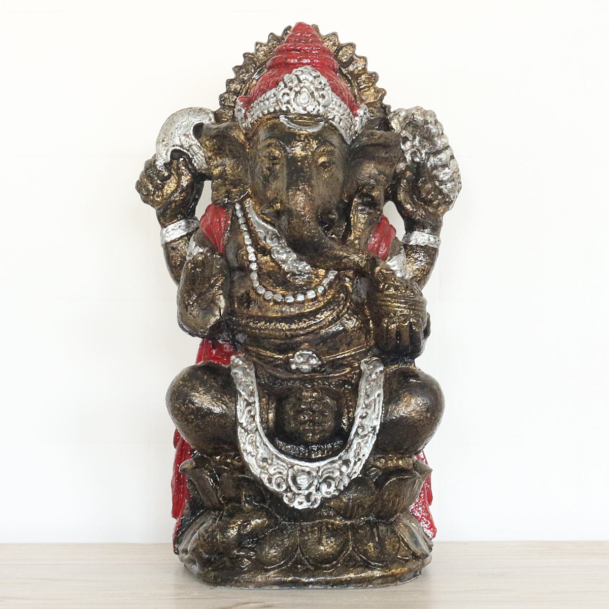 Figur Ganesha aus Resin Sitzend Indien Deko Yoga Dekofigur Dekoration ...