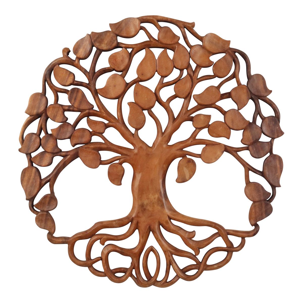 Lebensbaum Wandbild Wanddeko Mandala Zeichen Relief Symbol Mythologie Deko Holz 40 cm | Oriental ...