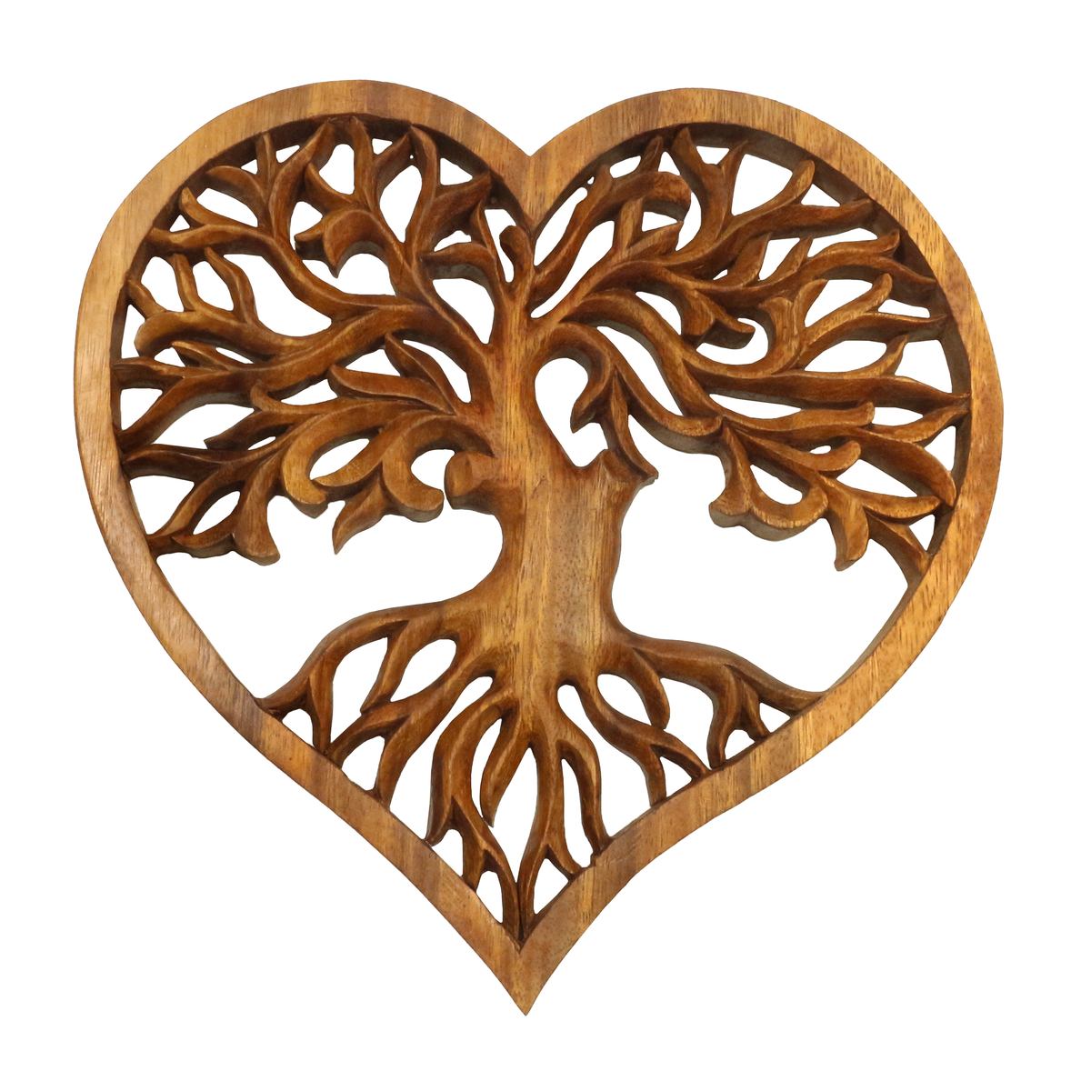 Lebensbaum Herzform Wandbild Wanddeko Mandala Zeichen Wandrelief Herz ...