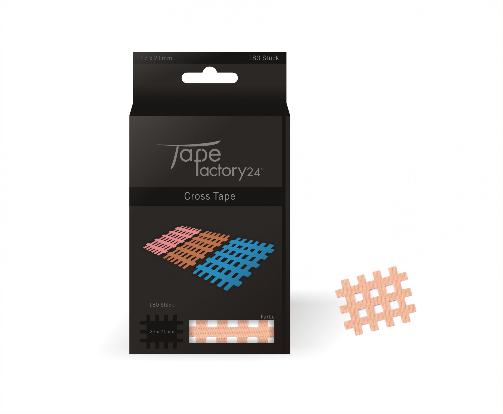 Cross Tape 27 x 21mm - beige mit 180 Pflaster | TapeFactory24 • Die ...