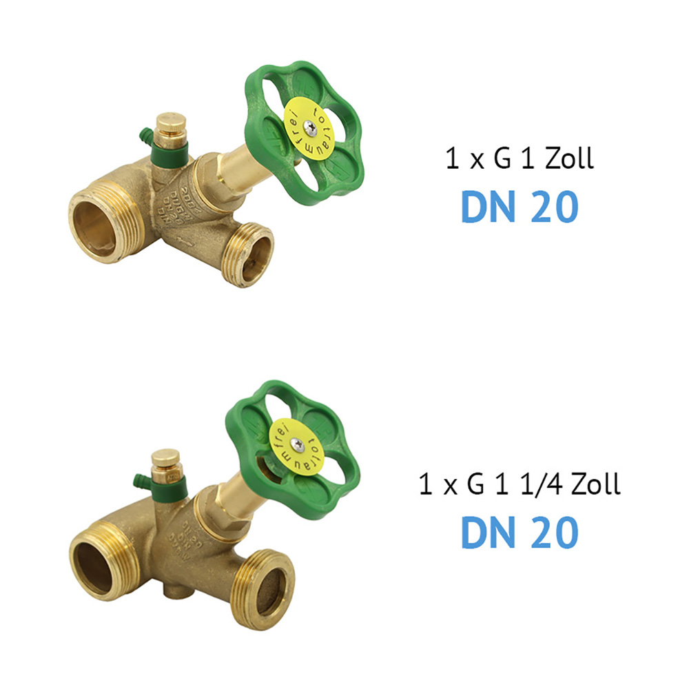 Abzweig T-Ventil Freistrom Eingang DN 20/ 1" nicht steigende Spindel ...