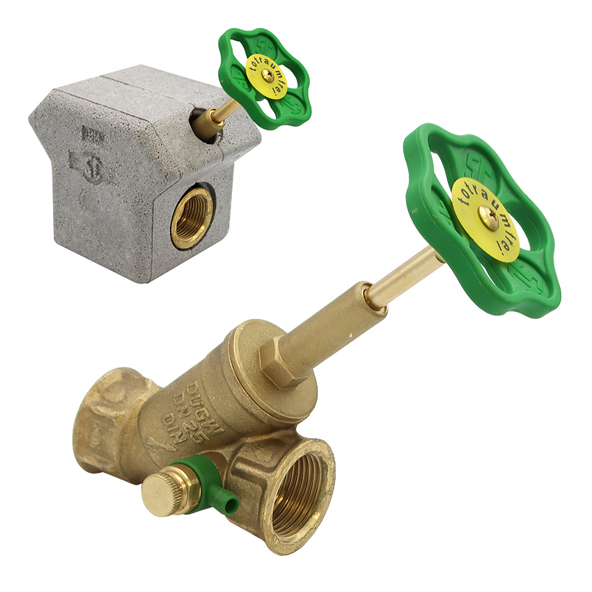 Freistromventil Muffenschluss 1/2" bis 2" mit Dämmschale und Entleerung ...