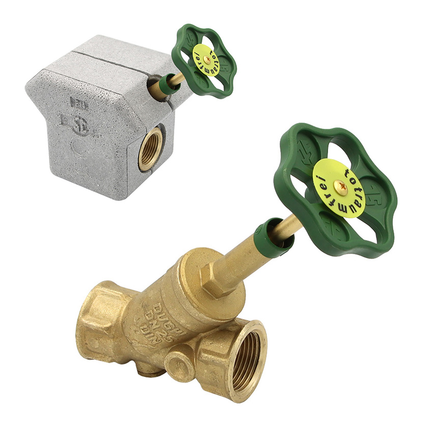 KFR-Ventil 1/2" bis 2" mit Prüfschraube Muffenanschluss mit Dämmschale ...