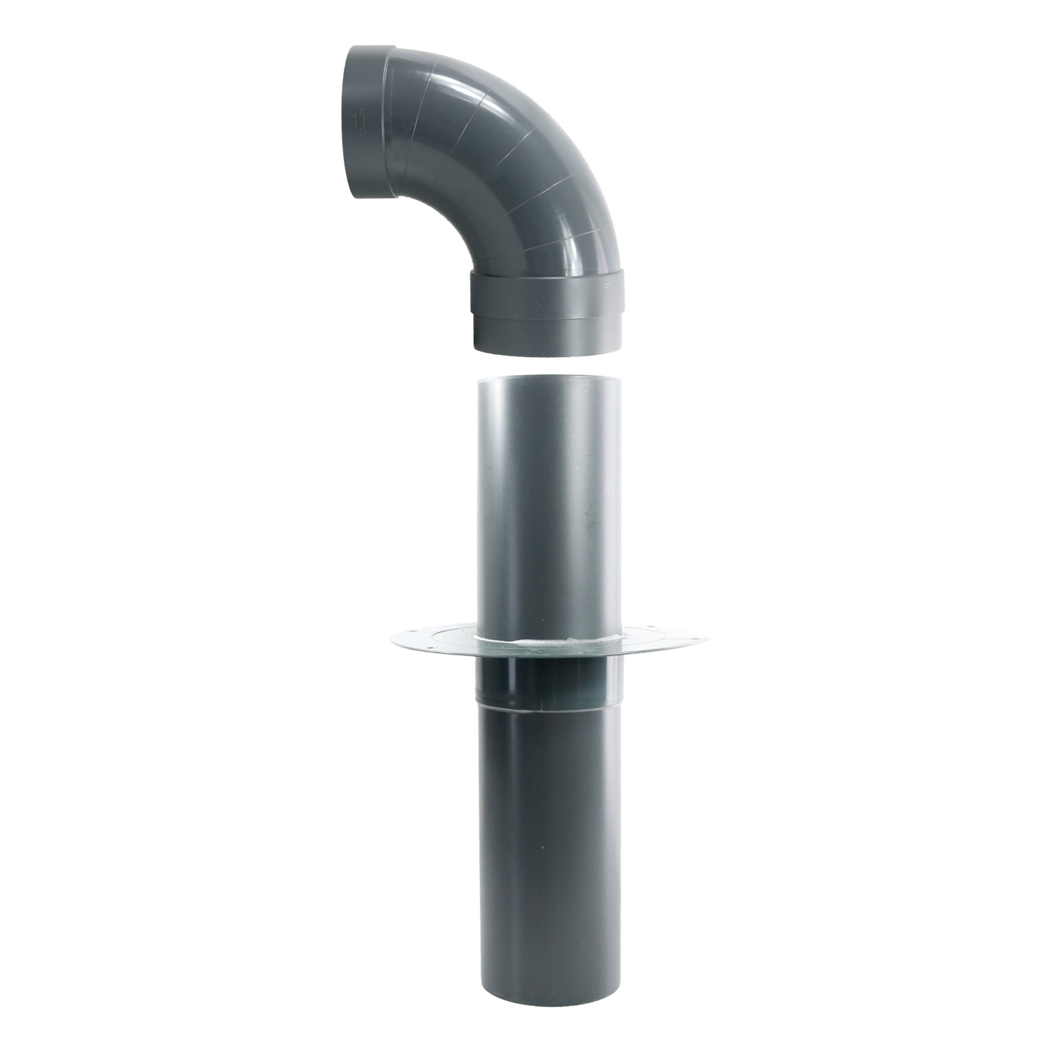 Stabilo Sanitär Flachdach Schwanenhals mit Flansch aus Hart-PVC DN100 ...