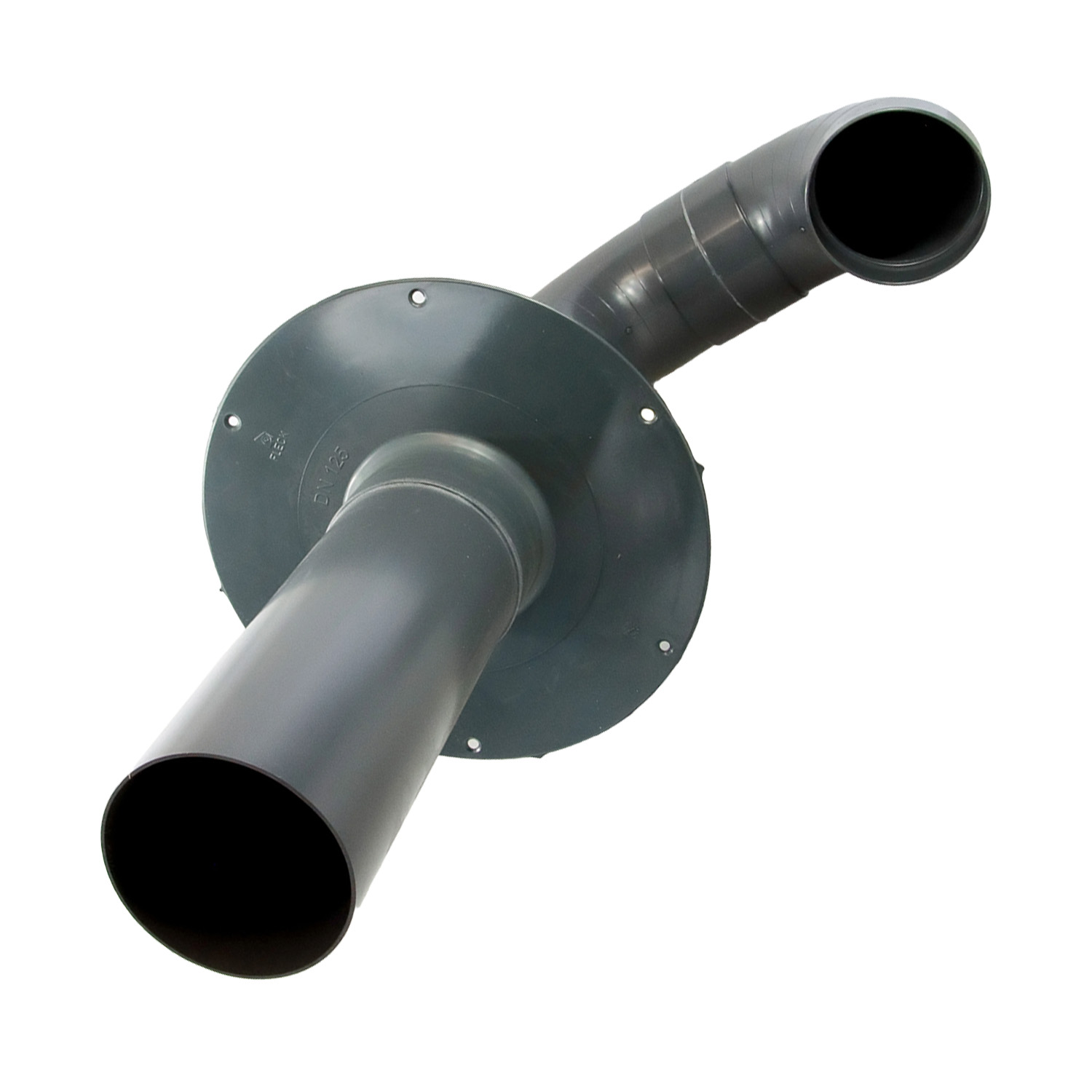 Stabilo Sanitär Flachdach Schwanenhals mit Flansch aus Hart-PVC DN100 ...