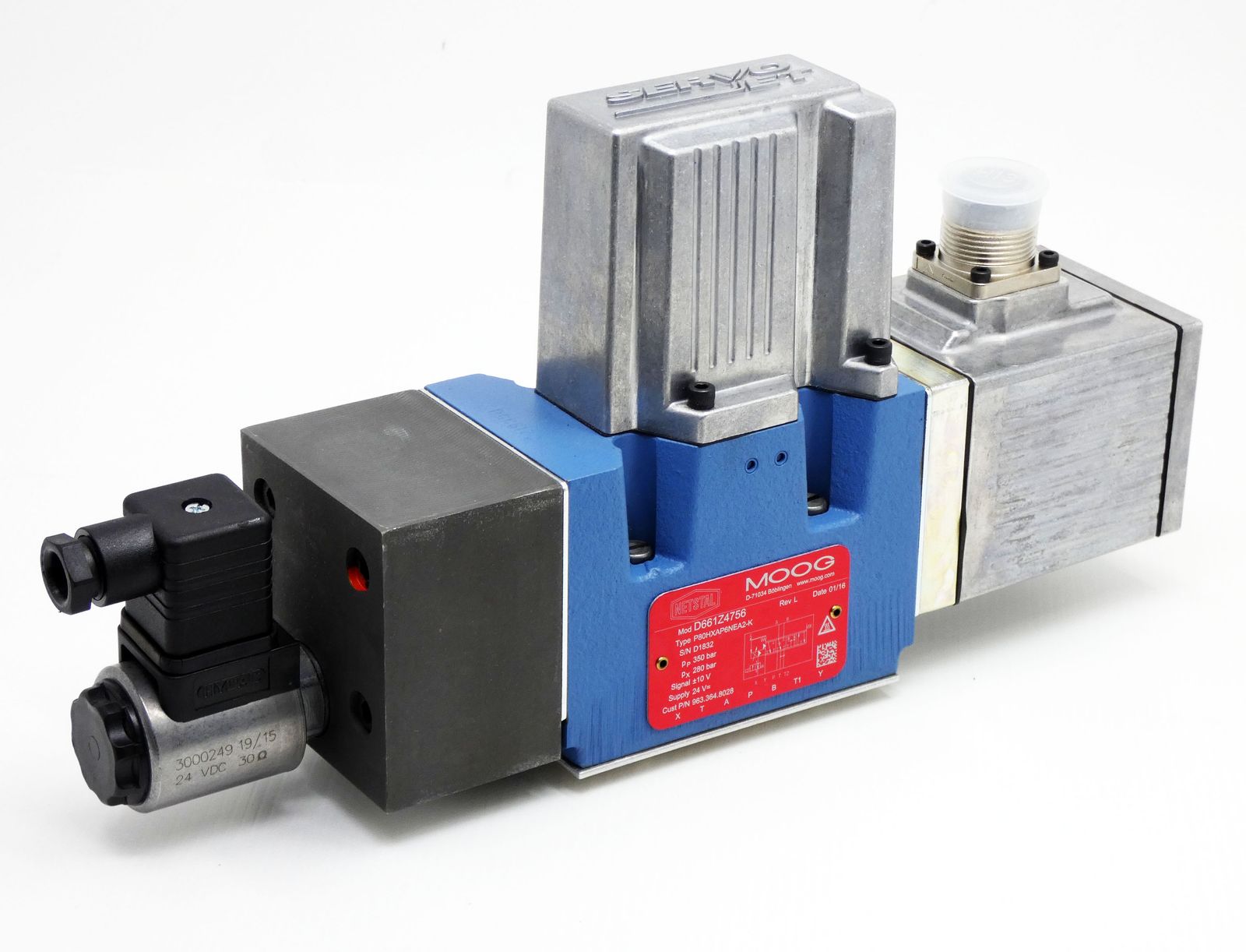 Netstal Moog D661Z4756 P80HXAP6NEA2-K Rev. L Proportional Ventil ...
